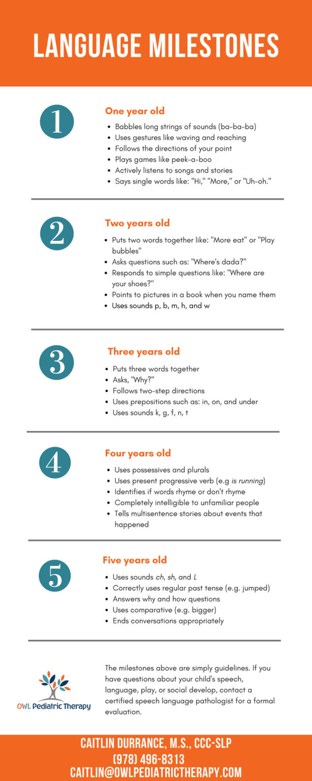 Speech and Language Milestones – OWL Pediatric Therapy